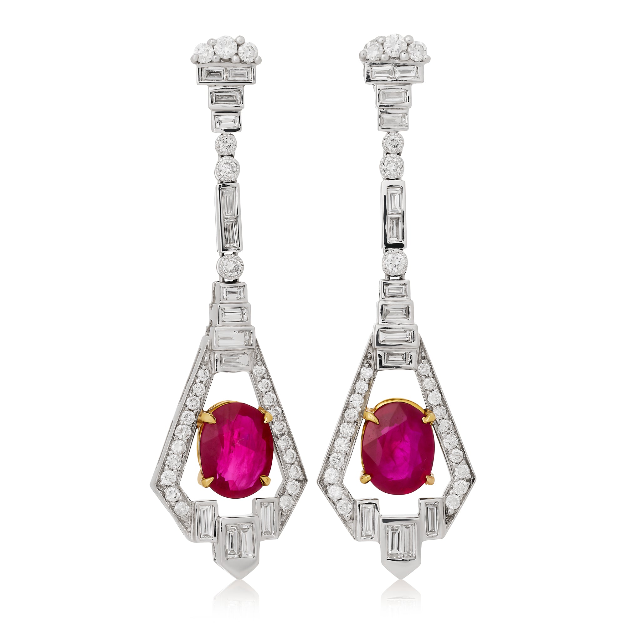Platinum Diamond and Ruby Earrings – Nicole Rose Fine Jewelry