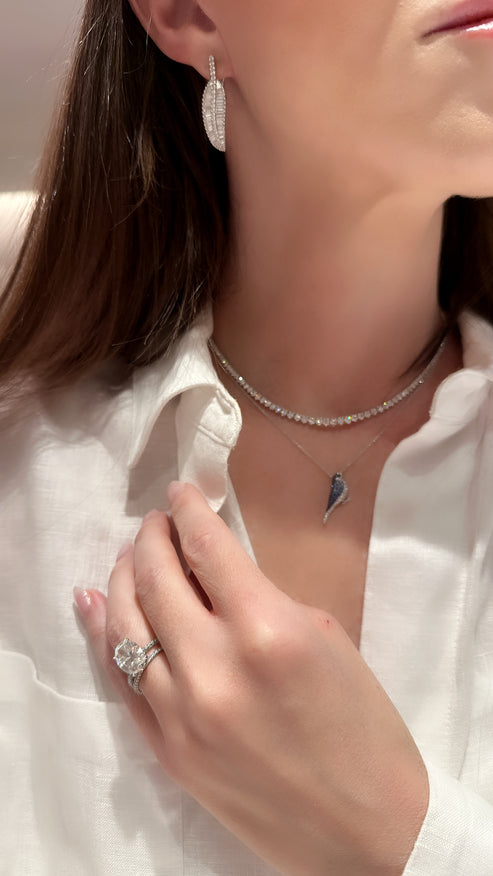 Sapphire and Diamond Bluebird Pendant – Nicole Rose Fine Jewelry