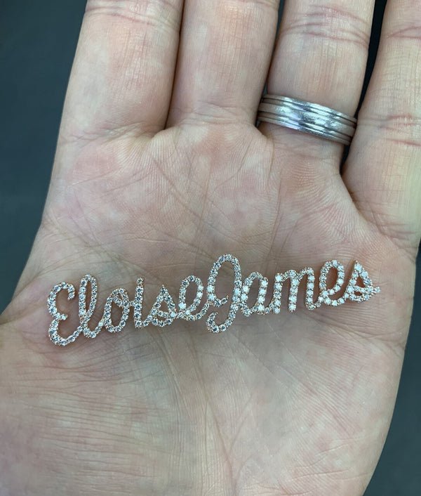 Large Diamond Name Necklace – Nicole Rose Fine Jewelry