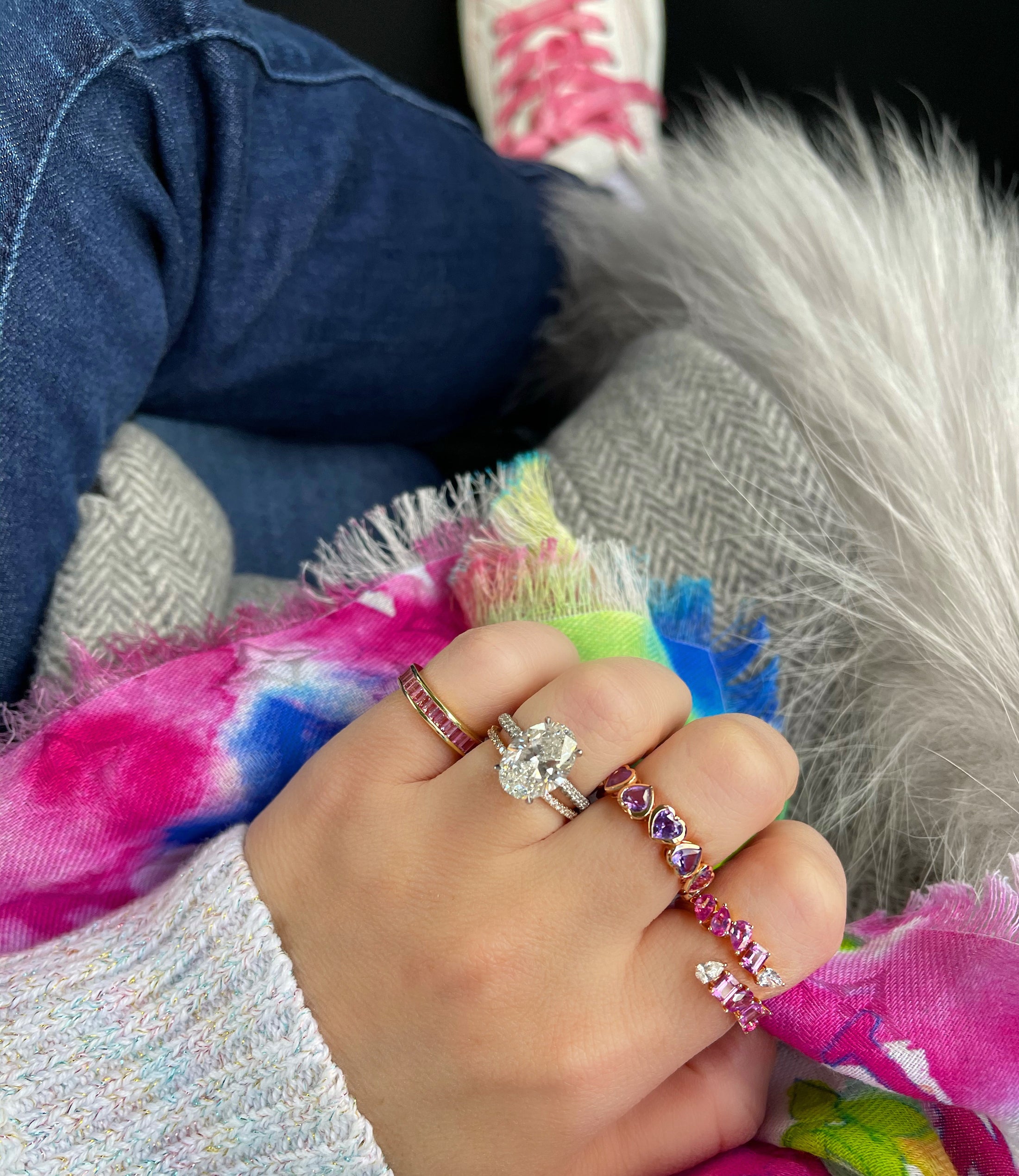 Sapphire Happy Heart Band – Nicole Rose Fine Jewelry