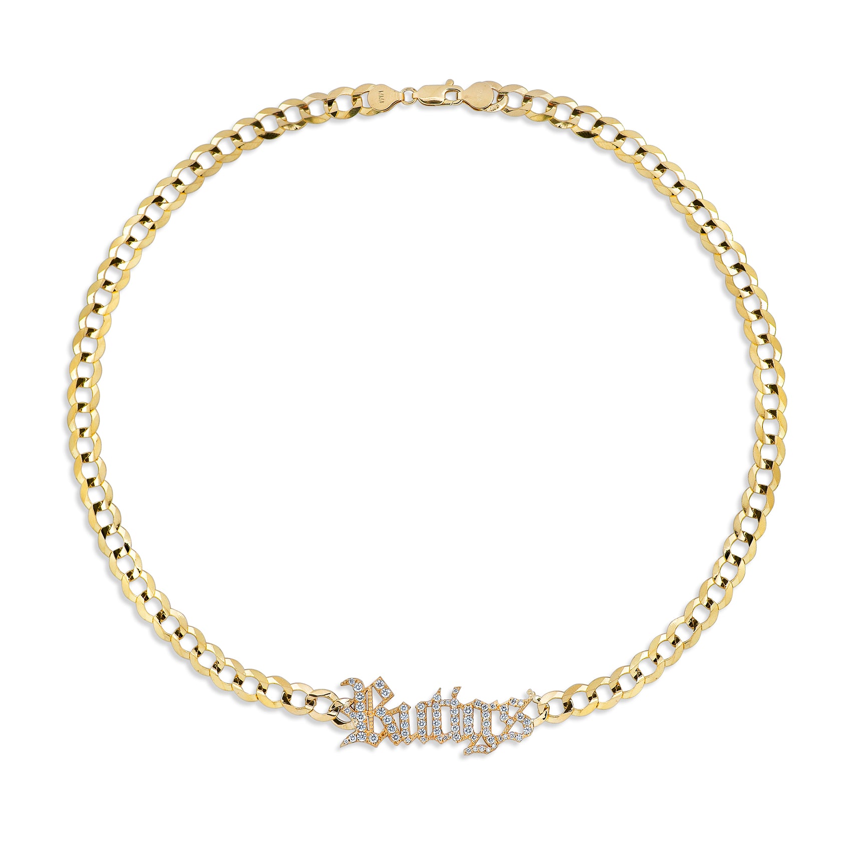 Gothic Diamond Letter Choker – Nicole Rose Fine Jewelry