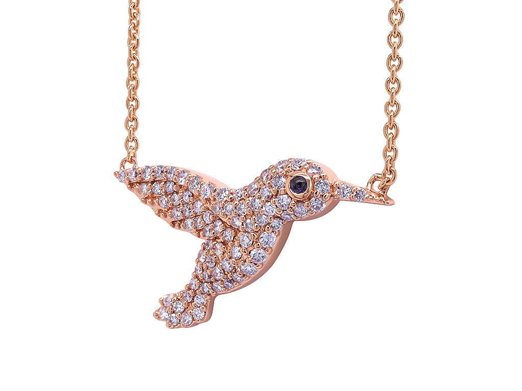 Medium Diamond and Sapphire Hummingbird Pendant – Nicole Rose Fine Jewelry