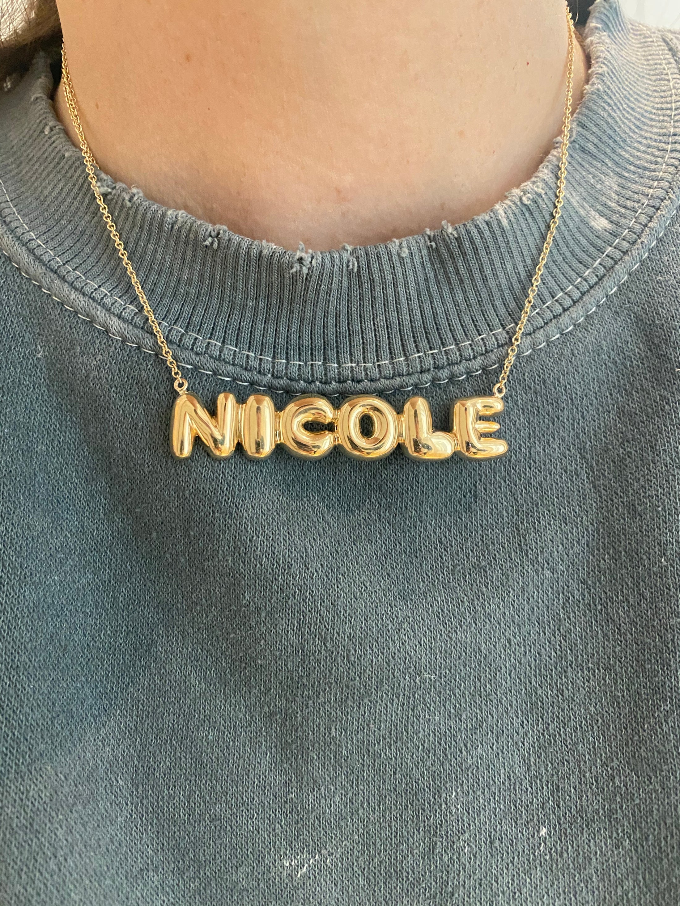 Large Bubble Name Necklace – Nicole Rose Fine Jewelry