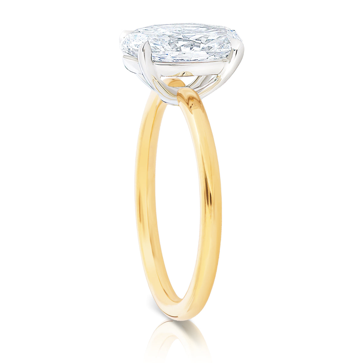 Oval Solitaire Two Tone Engagement Ring – Nicole Rose Fine Jewelry
